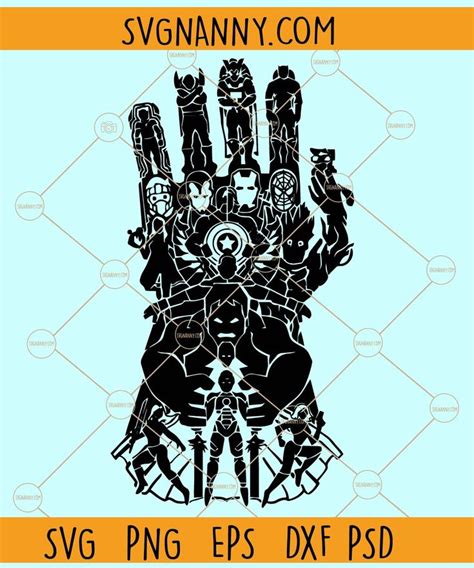 Avengers Infinity Gauntlet Svg Thanos Svg Thanos Hand Svg Super Hero