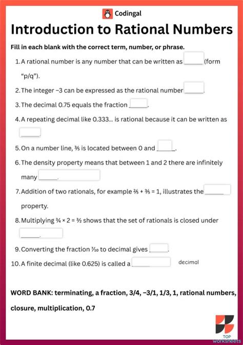 M G08m01l01 Wc01 Introduction To Rational Numbers 1 Interactive Worksheet Topworksheets