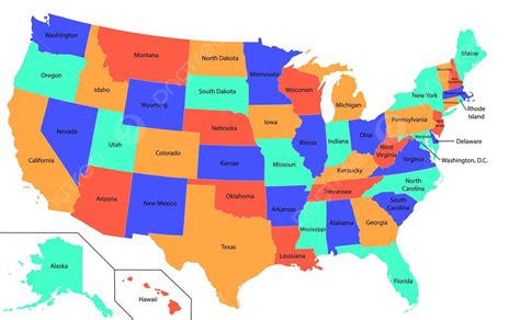 Us Map For Color Coding