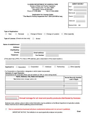 Fillable Online Agr State Il AGENCY USE ONLY ILLINOIS DEPARTMENT OF