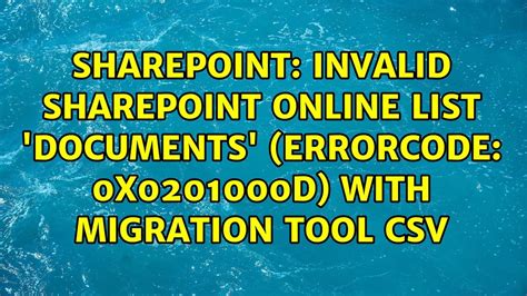 Invalid Sharepoint Online List Documents Errorcode X D With