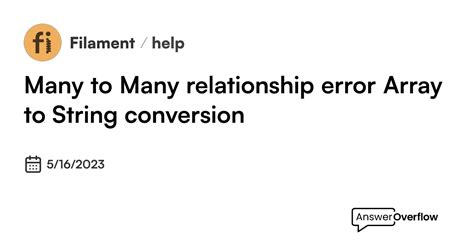 Many To Many Relationship Error Array To String Conversion Filament