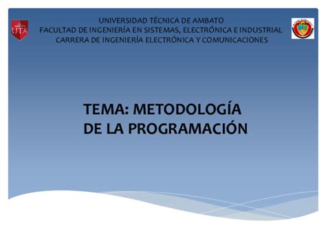 Ppt Metodologia De Programacion
