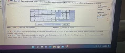 Solved 4 Problem 8 Two Blocks Are Connected By A Chegg