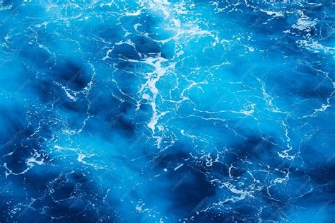 Premium Photo Waves And Blue Water As A Background View At The Ocean