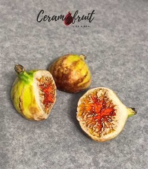 Ceramic Fig Figurine Handcrafted Porcelain Table Decor Etsy