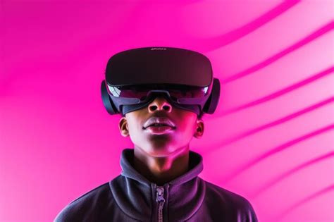 Premium Ai Image Immersed In A Virtual World Portrait Of A Person