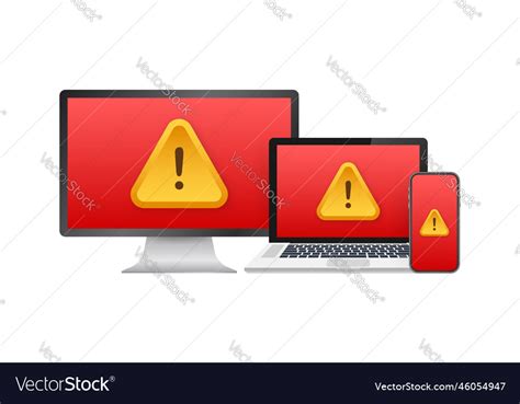 Alert Message Laptop Notification Danger Error Vector Image