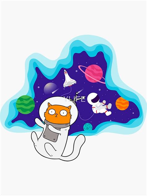 Ap Lang Space Cat Sticker For Sale By Ylife Redbubble