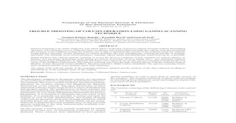 pdf trouble shooting of column operation using gamma scanning