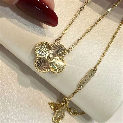 Van Cleef Vintage Alhambra Necklace Replica Guilloché