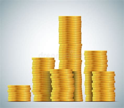 Pilas De Vector De Las Monedas De Oro Ilustración del Vector Ilustración de negocios