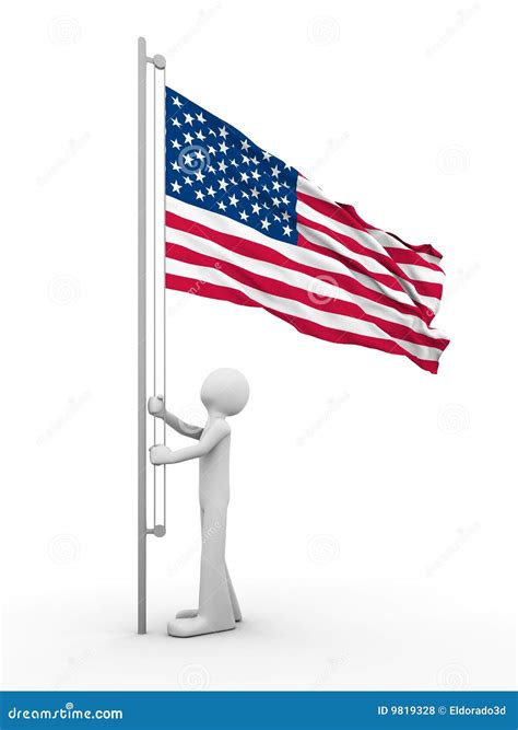 Us Flag Raising Ceremony Stock Illustration Illustration Of America