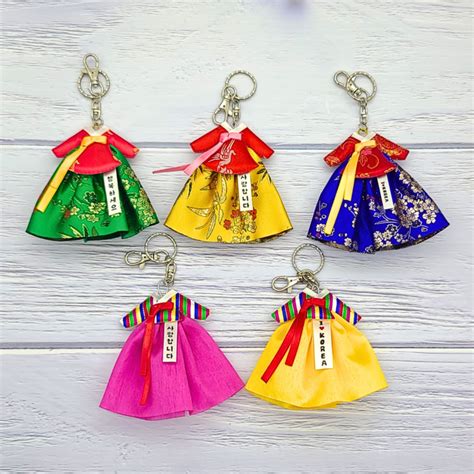 한국 전통 한복 열쇠고리 한글 메세지 키링 키홀더 외국인 선물 한국민예사