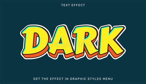 Plantilla De Efecto De Texto Oscuro En Estilo 3d Ilustración del Vector