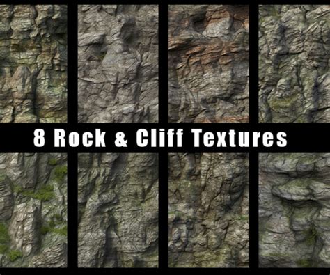 Artstation 8 Tileable Seamless Cliff Or Rock Textures 1024x1024 Px Game Assets