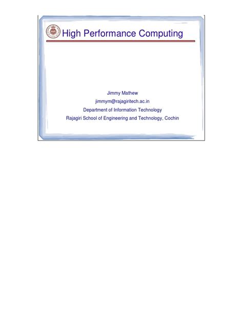 Hpc Module 1 Pdf Parallel Computing Central Processing Unit
