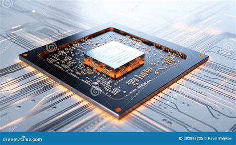 Advanced Technology Concept Visualization Circuit Board CPU Processor