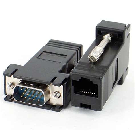 Kit Adaptador Extensor Vga Video Via Cabo Rede Rj Shopee Brasil