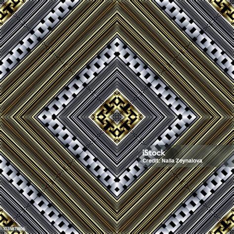 기하학적 그리드 3d 벡터 원활한 패턴 질감 화려한 Latti 0명에 대한 스톡 벡터 아트 및 기타 이미지 0명 검은색 고대 그리스 양식 Istock