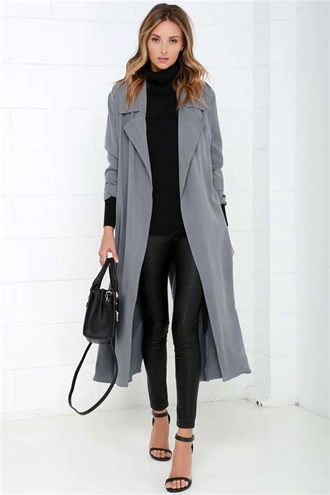 Night Drive Grey Trench Coat Fashion Fashion Outfits Grey Trench Coat