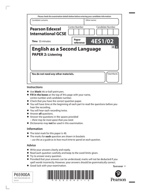 Pearson Edexcel International Gcseenglish As A Second Language4es102