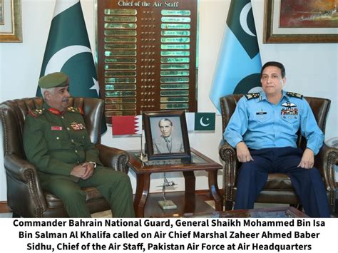Commander Bahrain National Guard Calls On Cjcsc Air Chief Pakistan Today