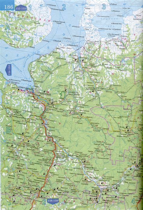 Карта Архангельской области 1см 30км Карта автомобильных дорог Архангельская область Raster