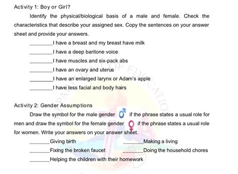 Activity 1 Babe Or Girl Identify The Physical StudyX