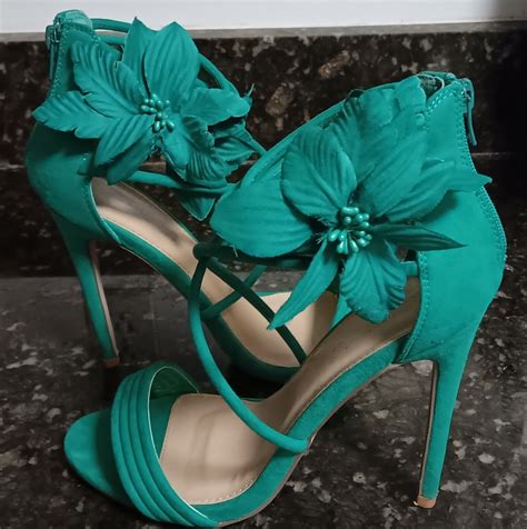 Shoedazzle Stilettos High Heels Flower Ankle Strap Sa Gem