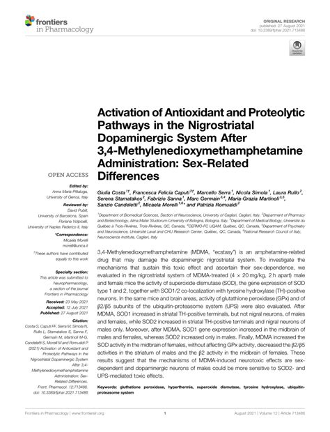 Pdf Activation Of Antioxidant And Proteolytic Pathways In The