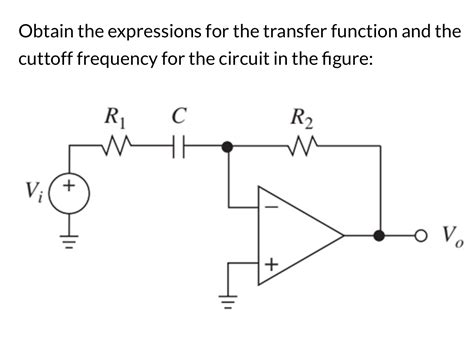 Solved Obtain The Expressions For The Transfer Function And Chegg
