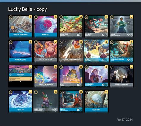 Lucky Belle Copy Lorcana Deck Lorcanagg
