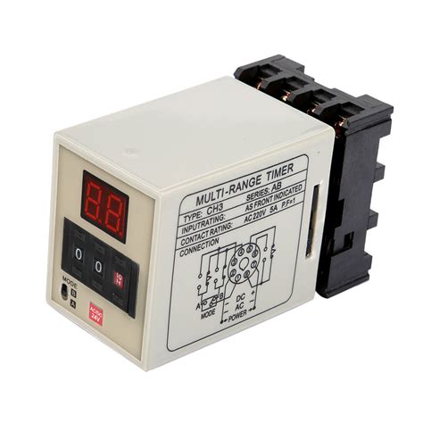 Ah3 Dm Dual Mode Delay Timer Relay 0 01s 99h Led Display Ac Dc 24v