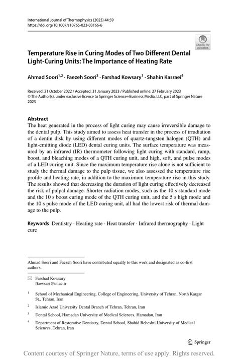 Temperature Rise In Curing Modes Of Two Different Dental Light Curing Units The Importance Of