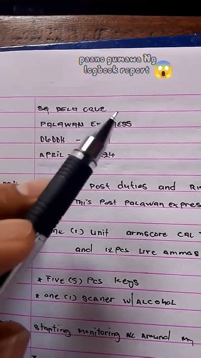 Paano Gumawa Ng Logbook Report Ang Security Guard 🪪💂 Youtube