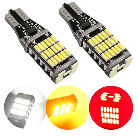 2X High Power T15 Canbus 45 SMD 4014 LED T10 360MA W16W White Non Polar