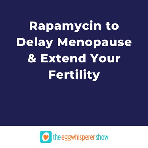 Rapamycin To Delay Menopause And Extend Your Fertility
