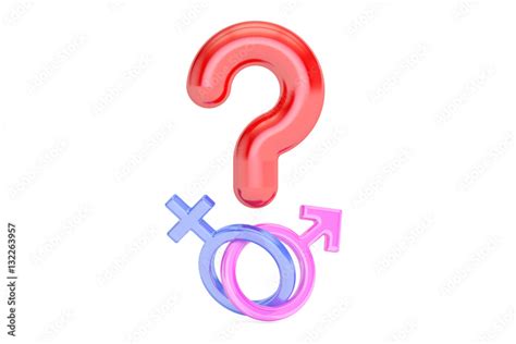 Question Mark With Gender Female And Male Symbols D Rendering Stock Illustration Adobe Stock
