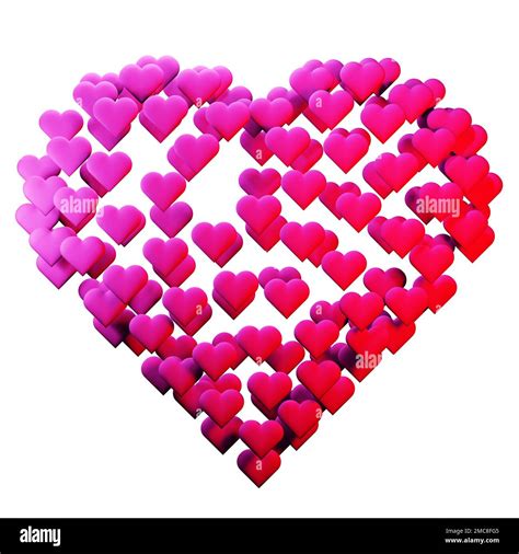 Hearts Spread Out In Shape Of Heart On A White Background Romantic