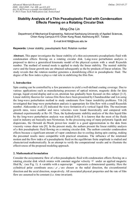 Stability Analysis Of A Thin Pseudoplastic Fluid With Condensation Effects Flowing On A Rotating