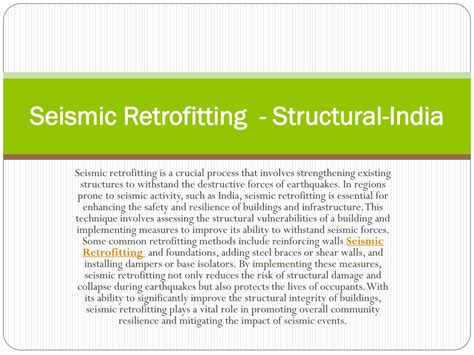 Ppt Seismic Retrofitting Structural India Powerpoint Presentation