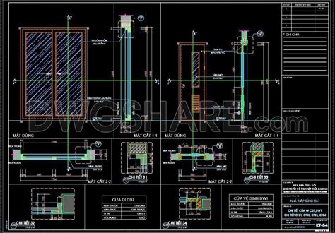Detailed AutoCAD Drawings Of Doors Windows For Download