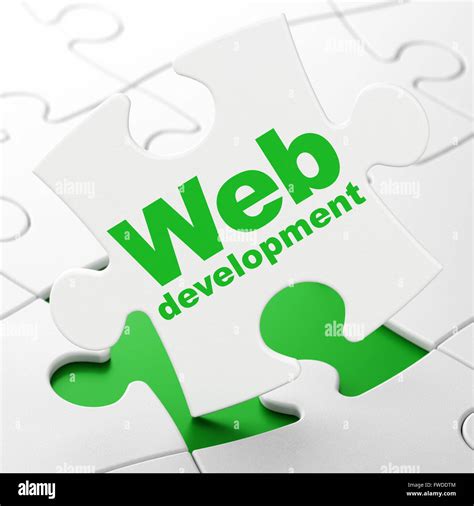 Web Development Concept Web Development On Puzzle Background Stock