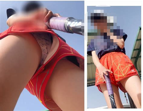 長尺テニスウェア紹介極み超貴重お宝映像ショートパンツの隙間から丸見え パン研