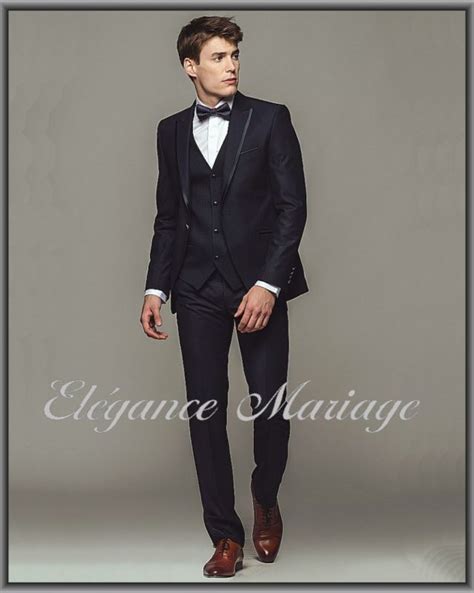 Costume de marié avec gilet fantaisie marine Élégance Mariage