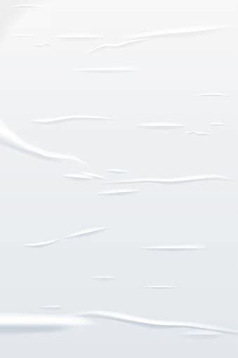 흰색 세로 직사각형 종이 시트를 붙였습니다 벡터는 사실적인 구겨진 포스터를 격리했습니다 젖은 기름칠 주름 빈 템플릿 질감 창의적인 디자인을 위한 빈 광고 칼럼 모형 종이에