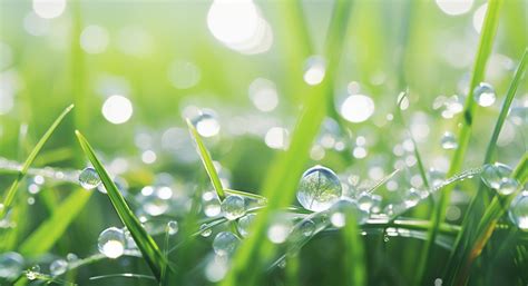 Premium Photo A Glistening Morning An Upclose Look At Dewladen Grass