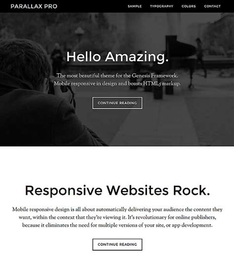 Parallax Pro Genesis Wordpress Theme