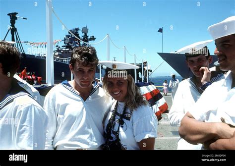 A Woman Poses With A Soviet Sailor On The Pier During A Five Day